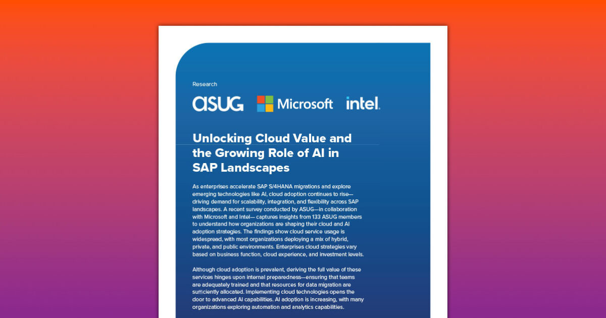 Unlocking Cloud Value and the Growing Role of AI in SAP… | ASUG